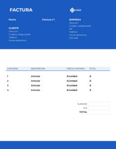 Plantillas de facturas para Word Gratis